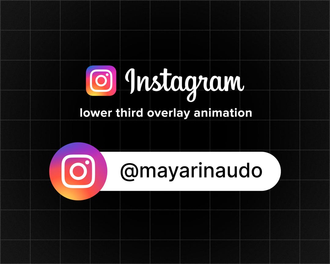 Animated Instagram Button Overlay for Youtube Intro Videos V2 - Etsy