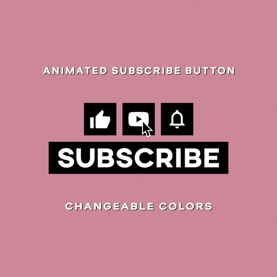 Animated Youtube Subscribe Button Overlay for Intro Videos | Etsy