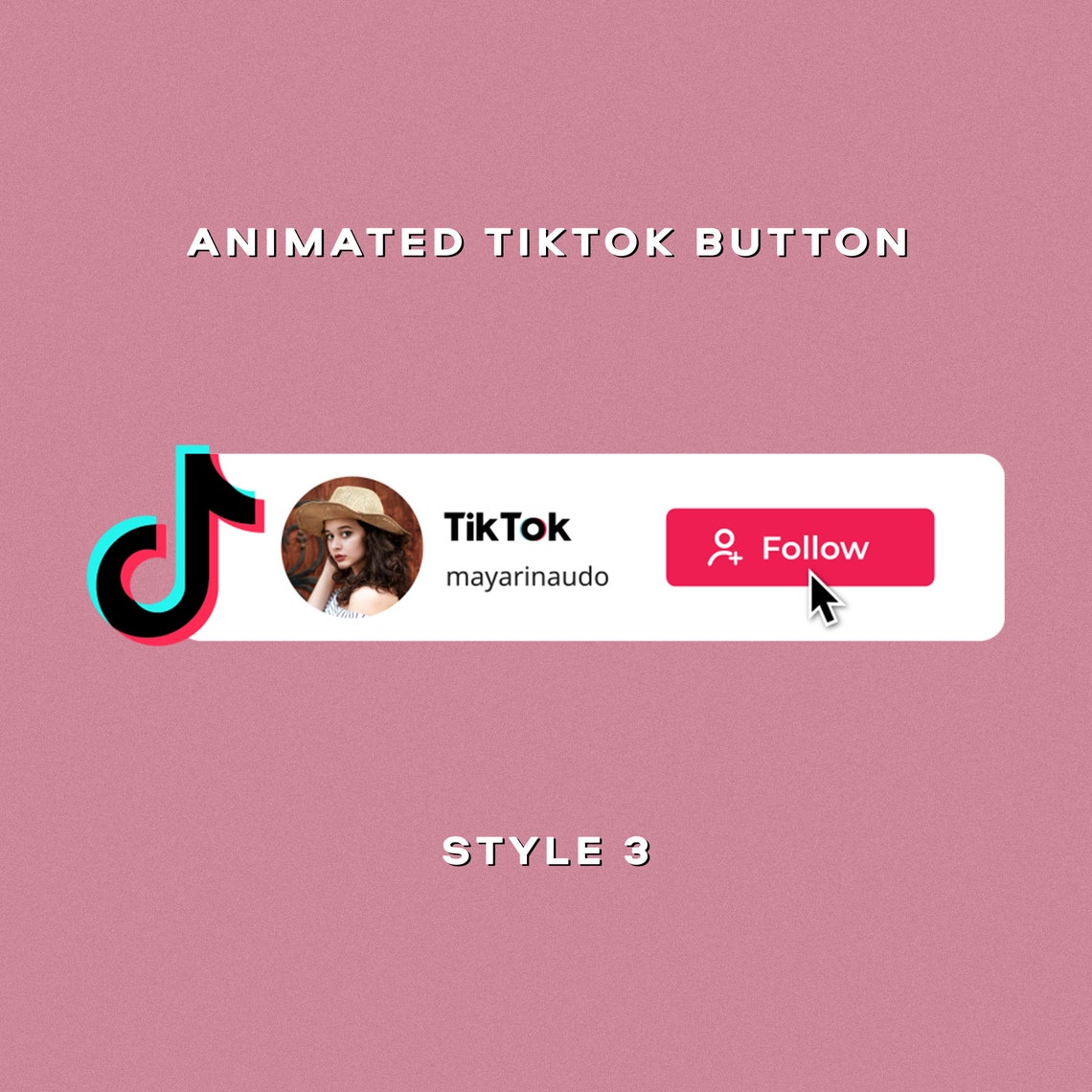 Custom animated TikTok follow button overlay for intro videos | Etsy