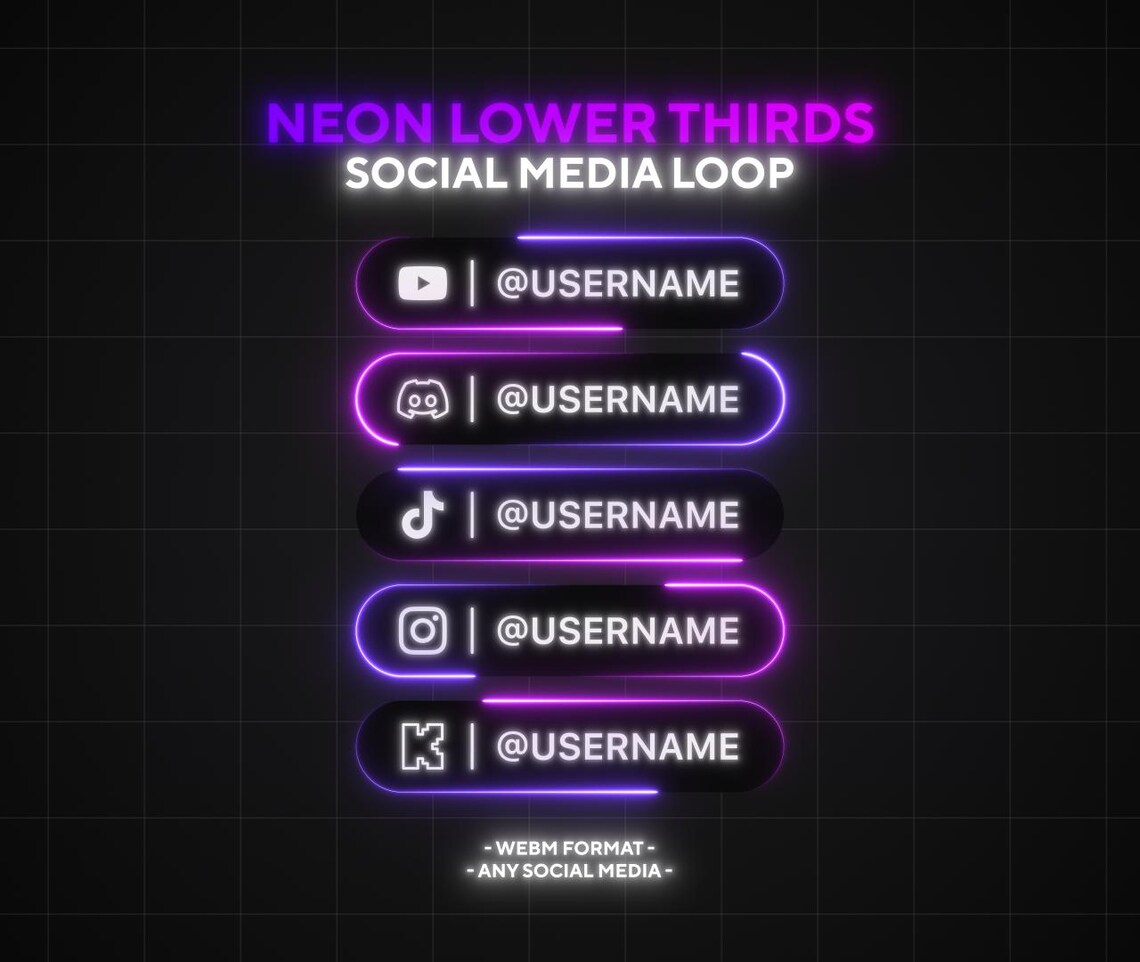 Custom Rotating Social Media Looping Overlay for X Twitch Tiktok ...