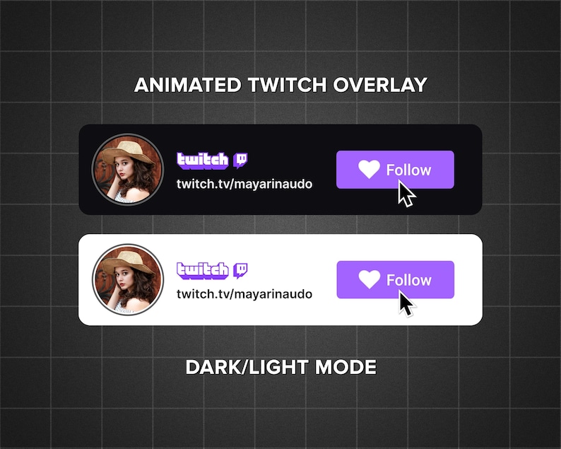 Custom Animated Twitch Follow Button Overlay for Intro Videos V2 - Etsy