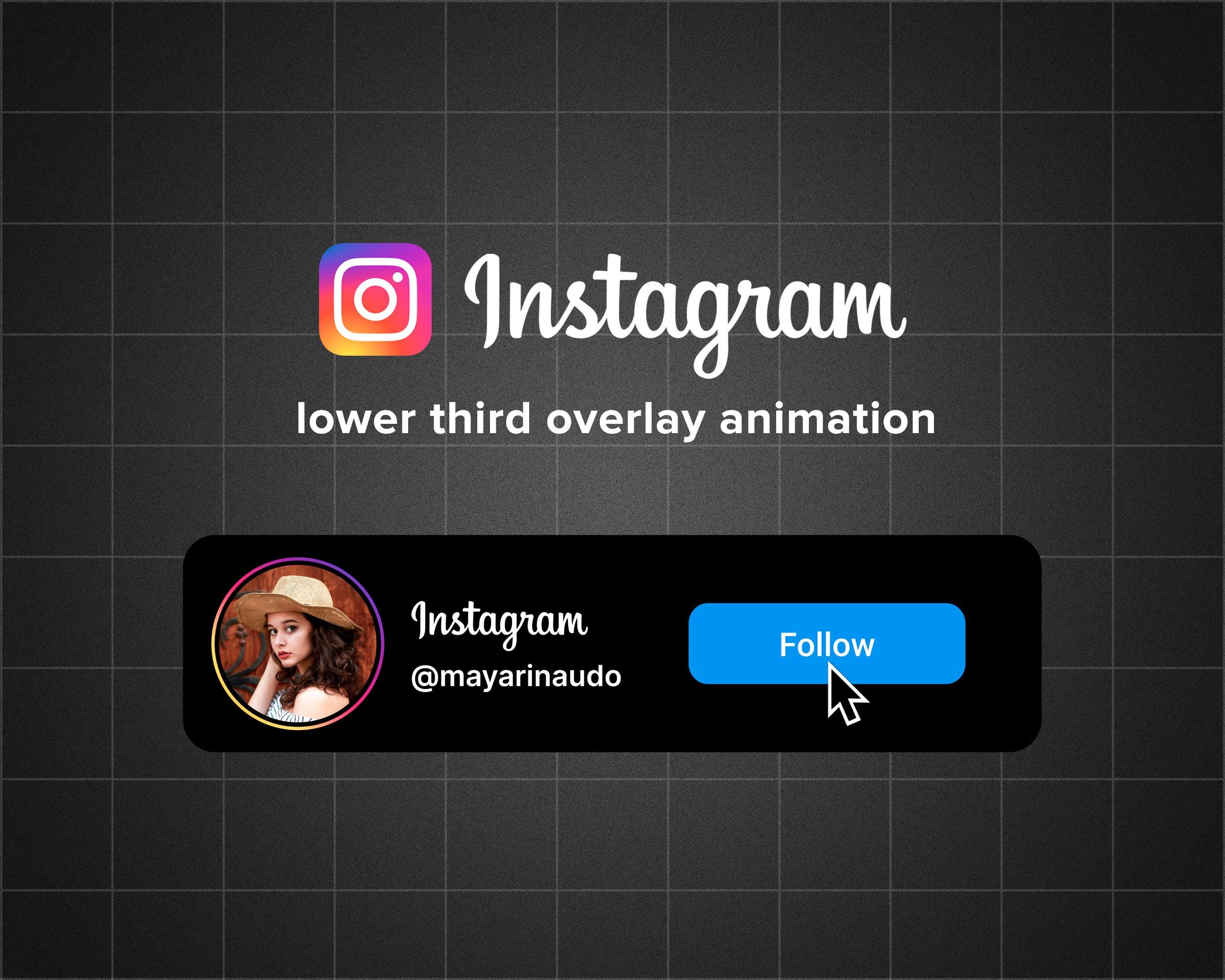 Custom Animated Instagram Follow Button Overlay for Intro Videos With ...