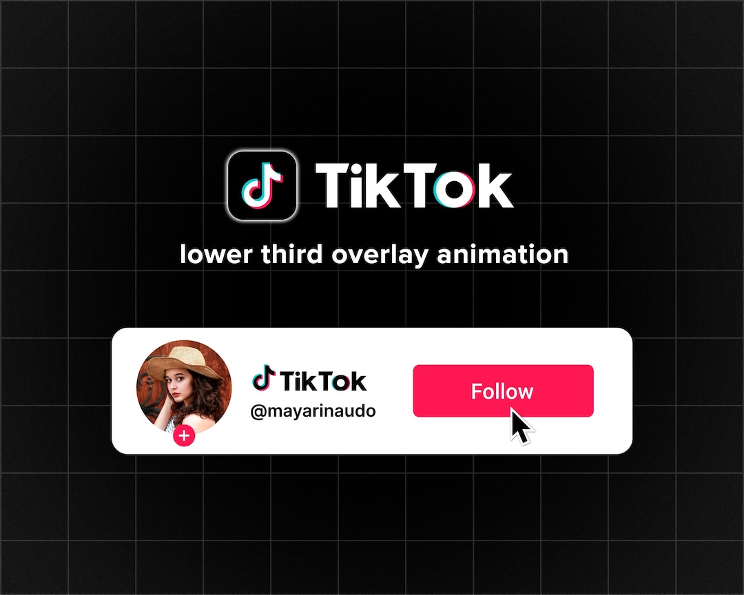 Custom Animated Tiktok Follow Button Overlay for Intro Videos - Etsy