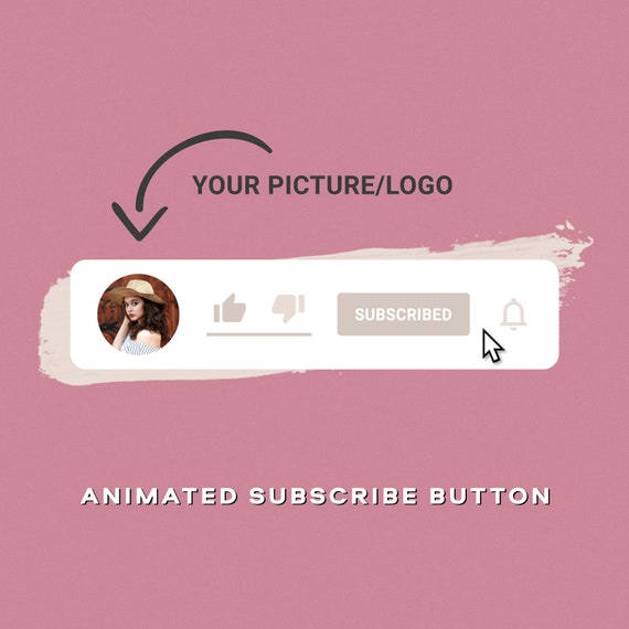 Custom Animated Youtube Subscribe Button Overlay for Intro | Etsy