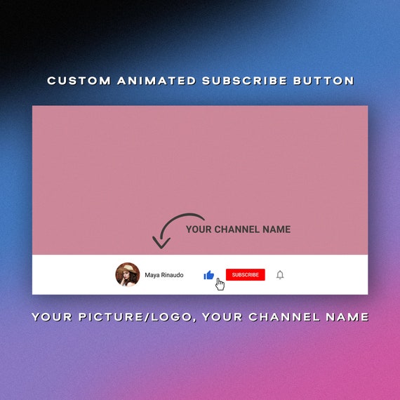 Custom Animated Youtube Subscribe Button Overlay for Intro - Etsy