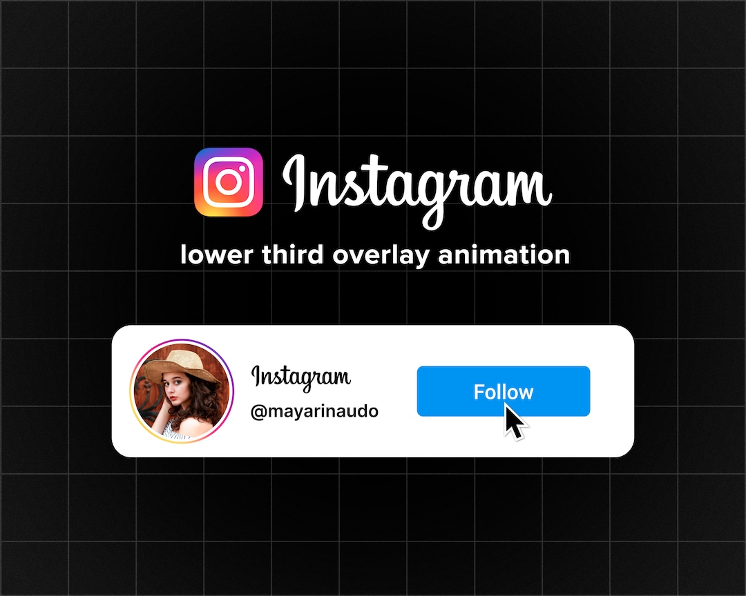 Custom Animated Instagram Follow Button Overlay for Intro Videos With Story Ring - Etsy UK