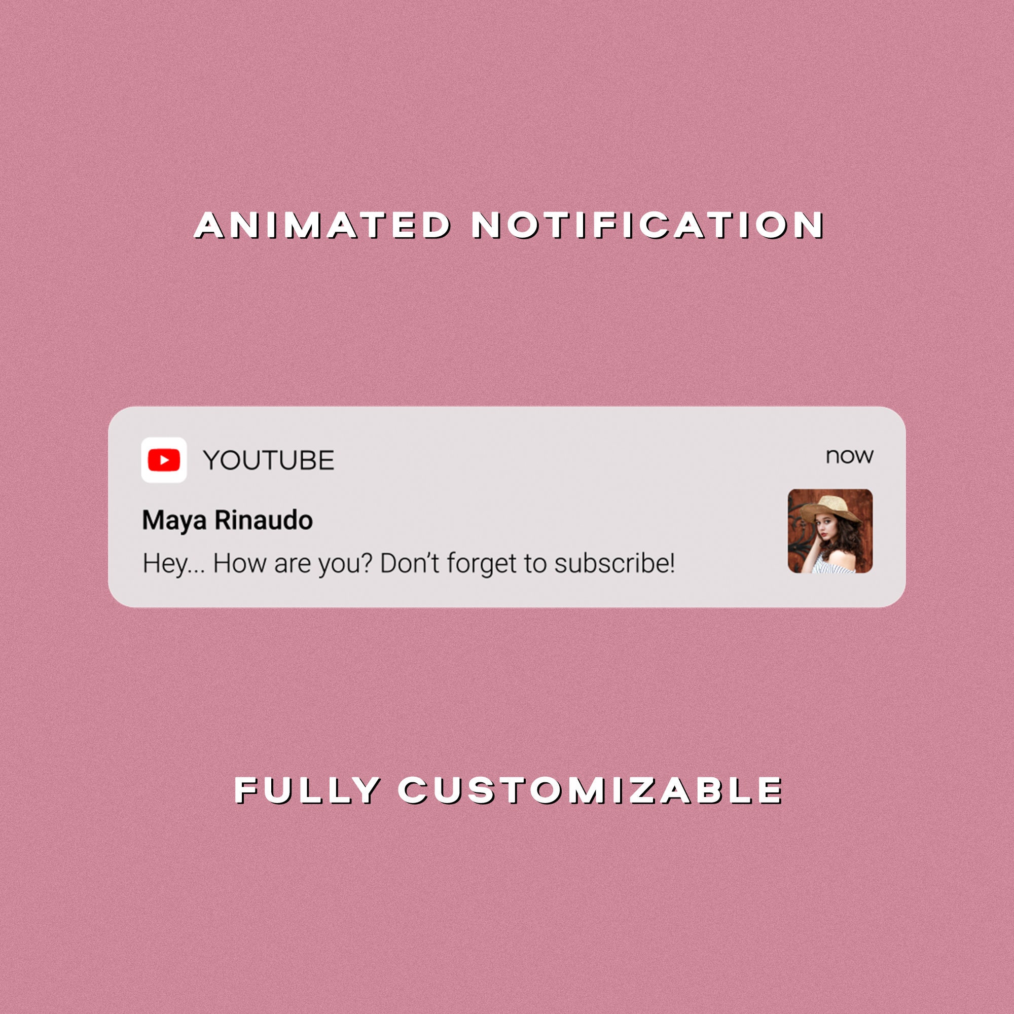 Custom Animated Youtube Subscribe notification Button Overlay | Etsy