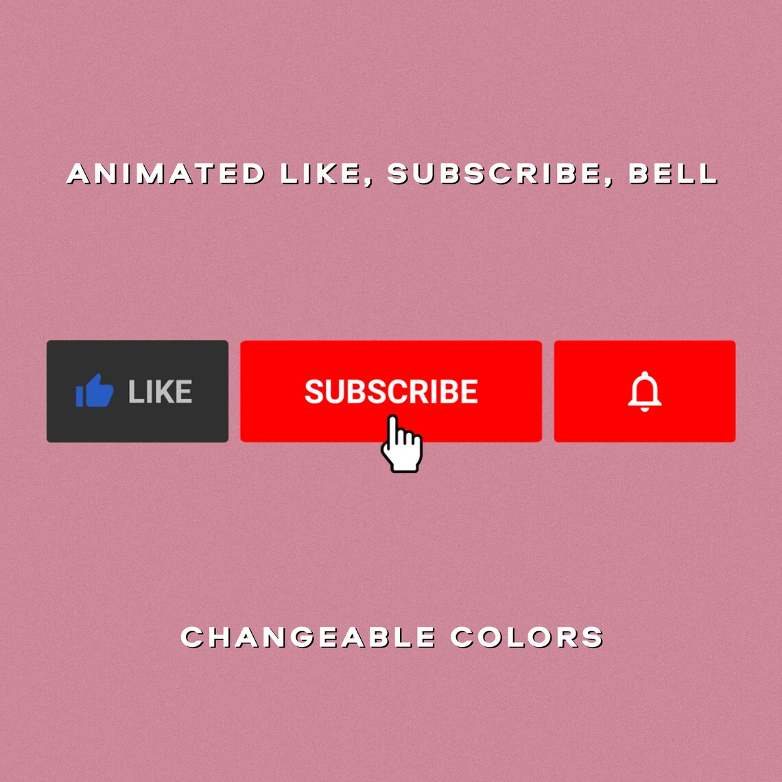 Animated Youtube Subscribe Button Overlay for Intro Videos - Etsy