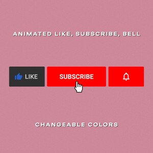 Animated Youtube Subscribe Button Overlay for Intro Videos - Etsy