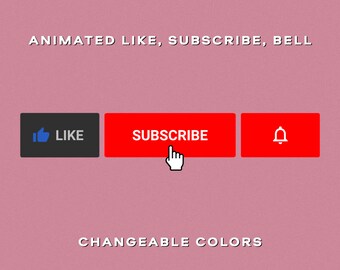 Animated Youtube Subscribe Button Overlay for Intro Videos | Etsy