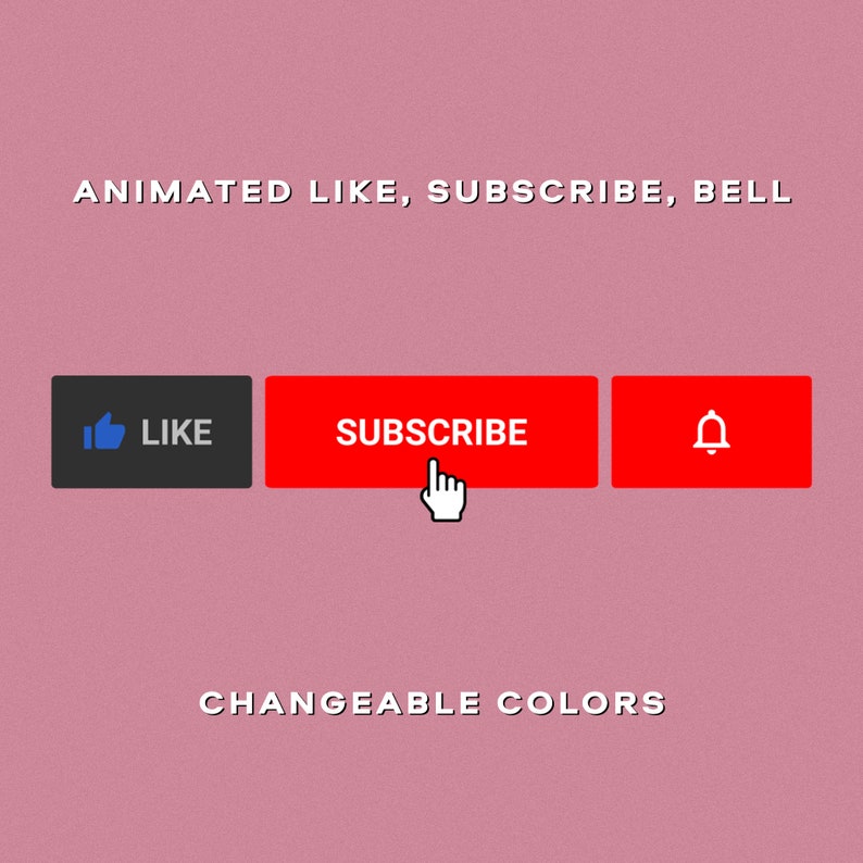 Animated Youtube Subscribe Button Overlay for Intro Videos - Etsy