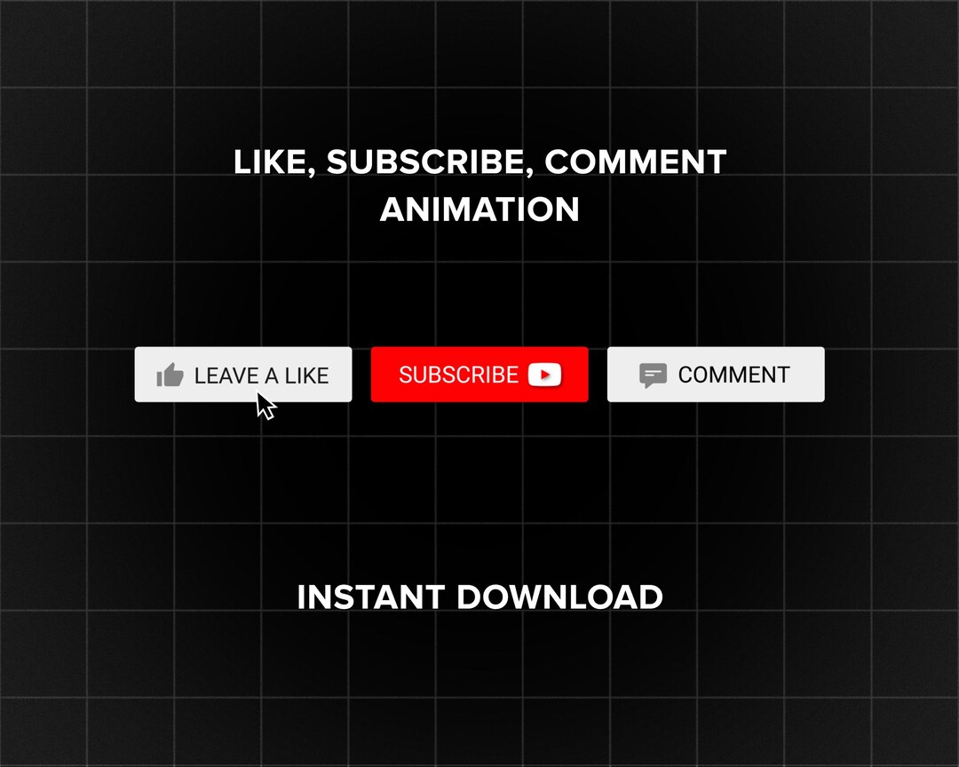Animated Youtube Subscribe Button Overlay for Intro Videos Like Comment ...