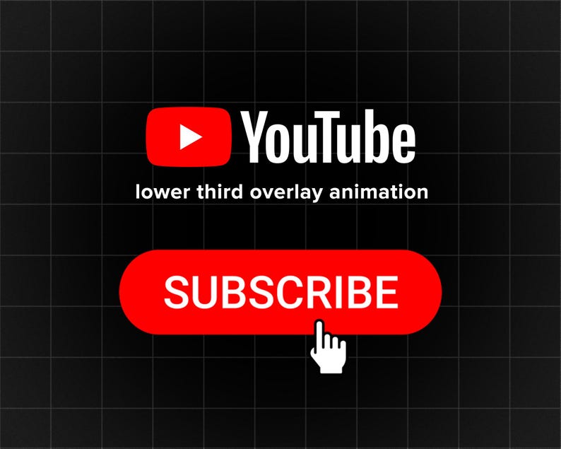 Animated Youtube Subscribe Button Overlay for Intro Videos Digital ...