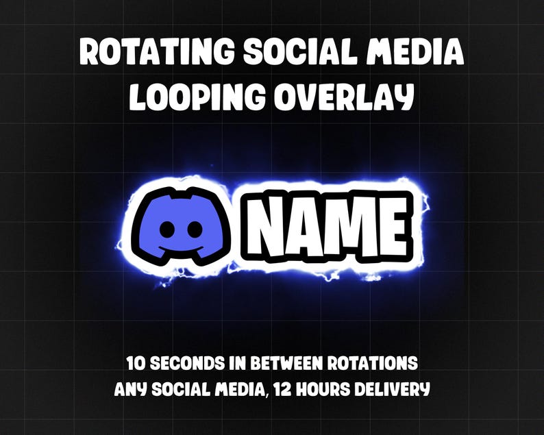 Custom Rotating Social Media Looping Lightning Overlay for X Twitch ...