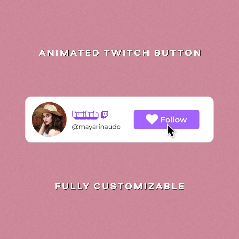 Custom Animated Twitch Follow Button Overlay for Intro Videos | Etsy Canada
