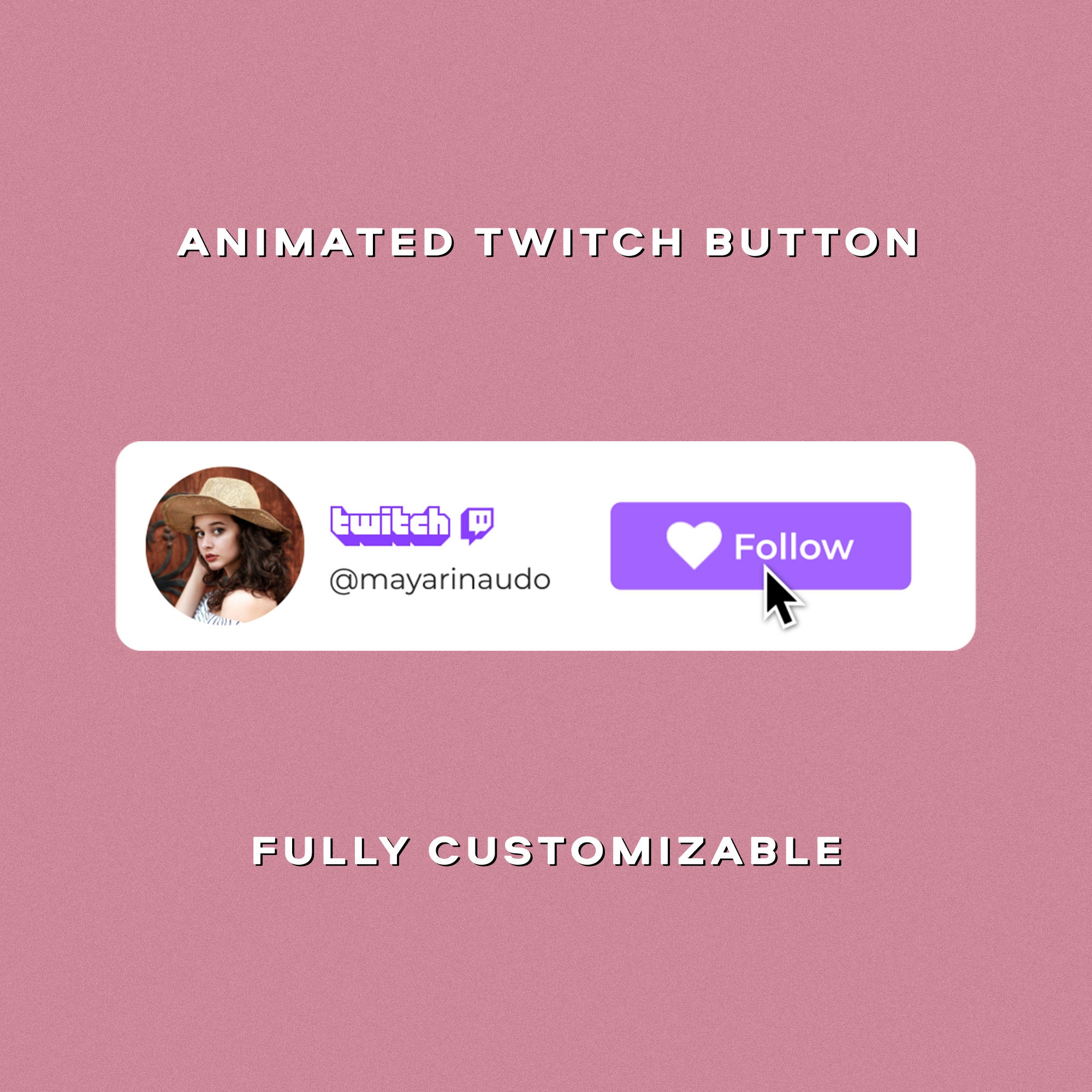 Custom Animated Twitch Follow Button Overlay for Intro Videos | Etsy Canada