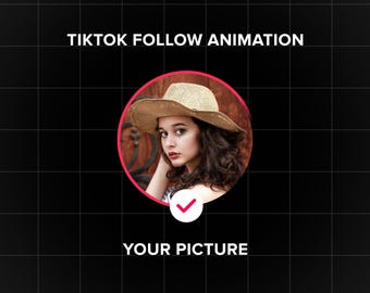 Custom Animated Tiktok Follow Button After Effects Template Overlay for ...