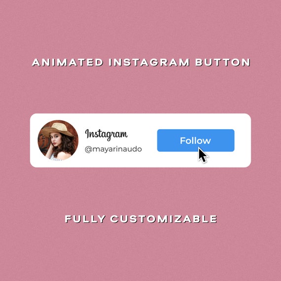 Custom Animated Instagram Follow Button Overlay for Intro - Etsy