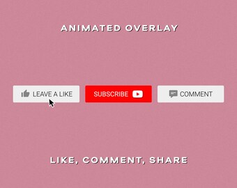 Animated Youtube Subscribe Button Overlay for Intro Videos Digital ...