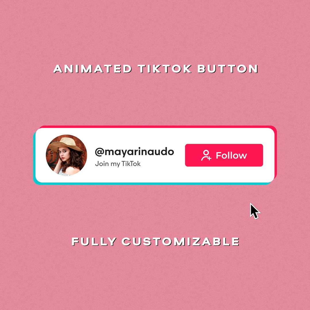 Custom Animated Tiktok Follow Button Overlay for Intro Videos - Etsy