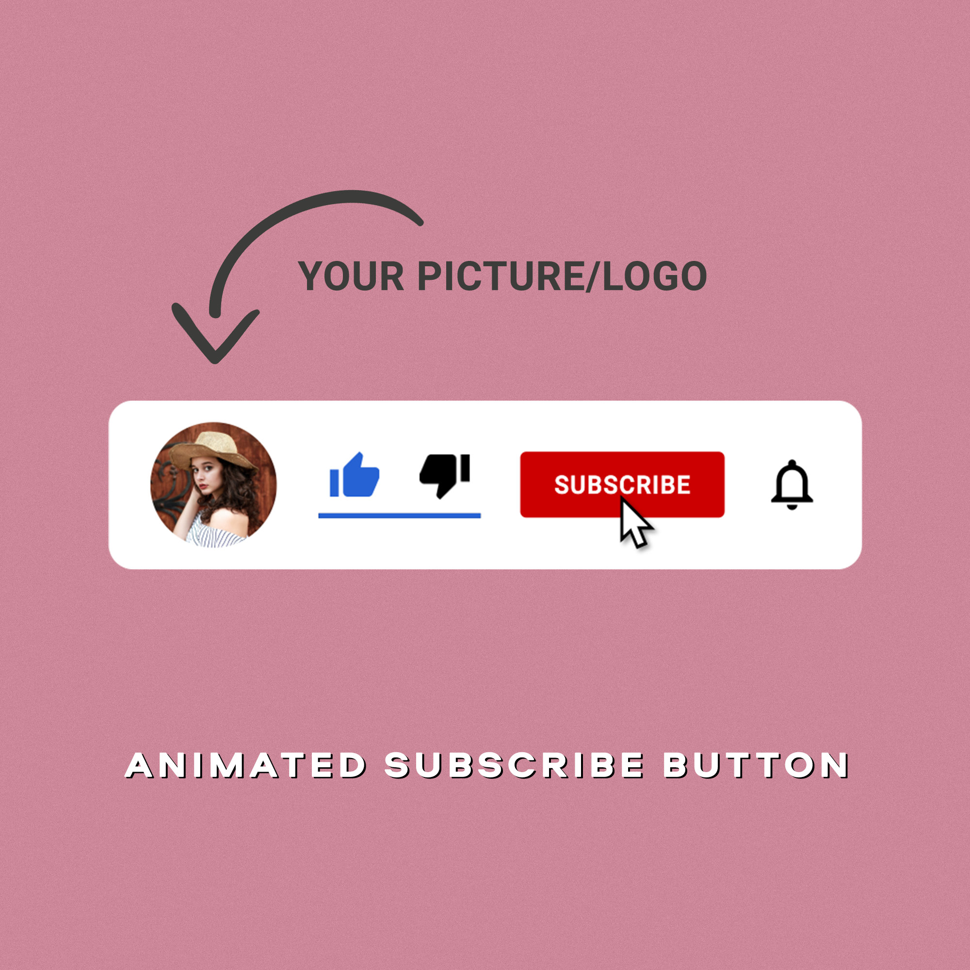 Custom Animated Youtube Subscribe Button Overlay for Intro Videos Nude ...