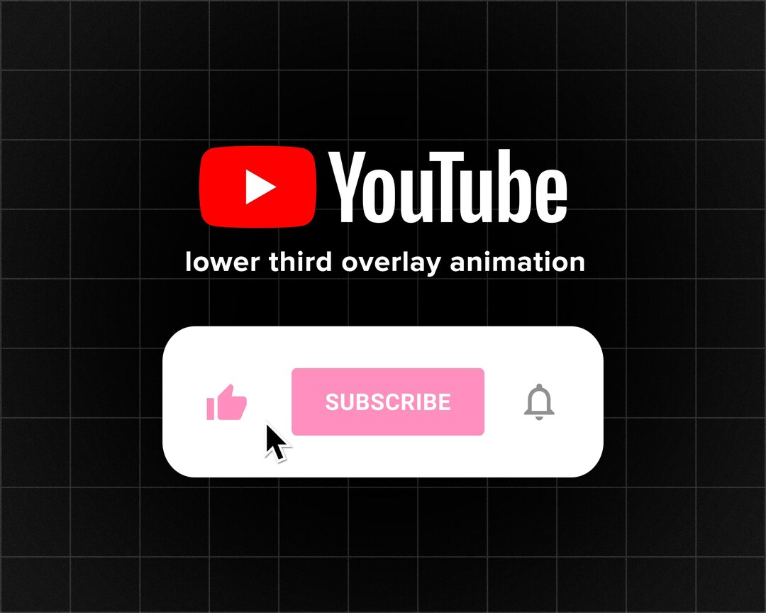 Animated Youtube Subscribe Button Overlay for Intro Videos Digital ...
