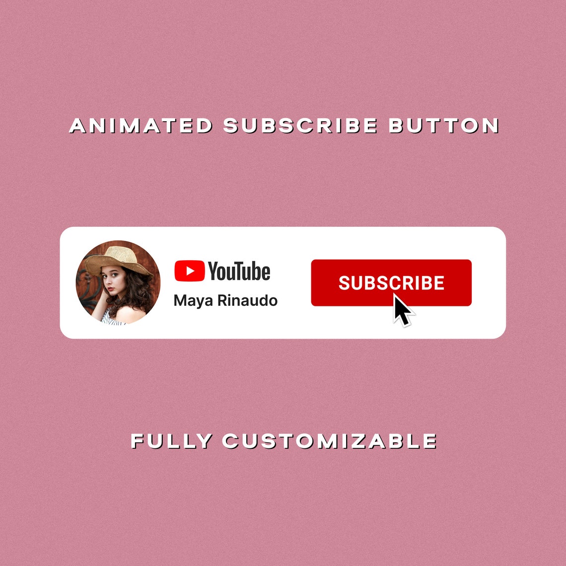 Custom Animated Youtube Subscribe Button Overlay for Intro - Etsy