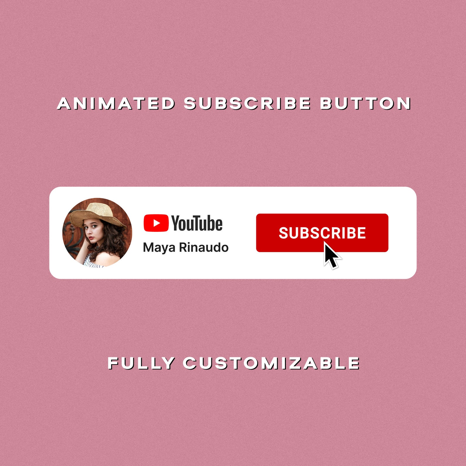 Custom Animated Youtube Subscribe Button Overlay for Intro - Etsy