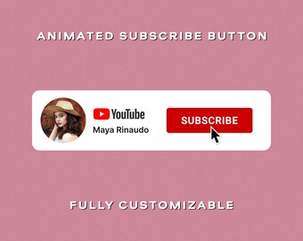 Custom Animated Youtube Subscribe Button Overlay Animation for - Etsy