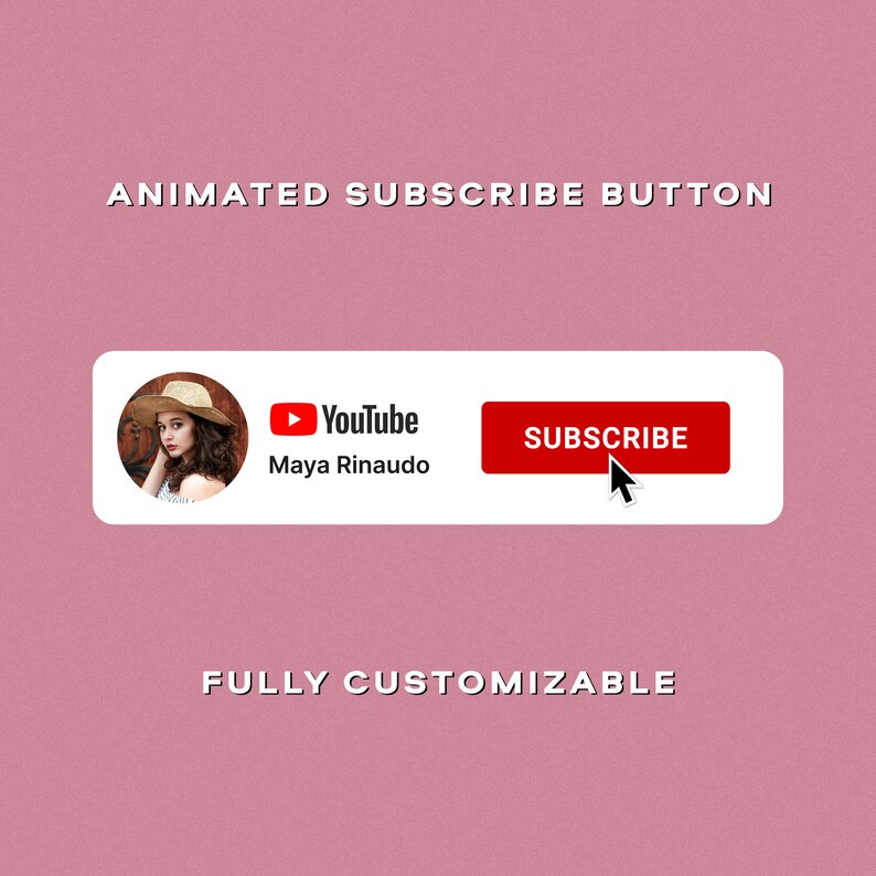Custom Animated Youtube Subscribe Button Overlay for Intro - Etsy