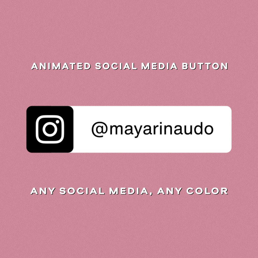 Custom Animated Social Media Instagram Button Overlay for Youtube Intro ...
