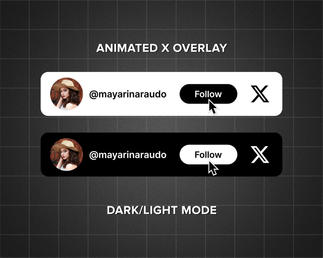 Custom Animated X Follow Button Overlay for Intro Videos - Etsy