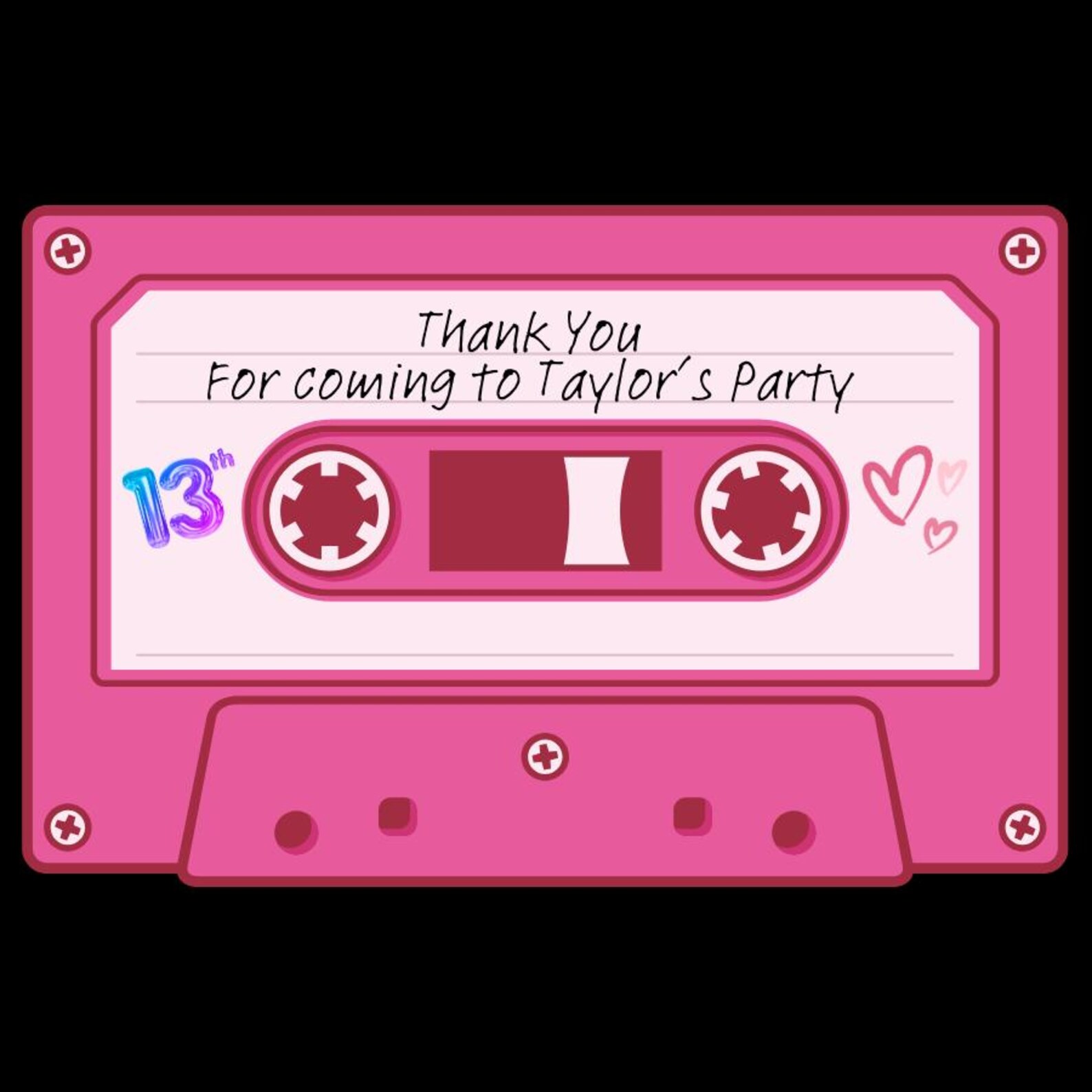 Custom Cassette Tape Stickers: 80s Party Favors - Etsy