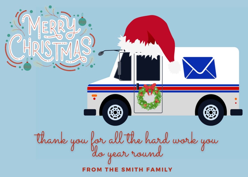 Postal Worker Gift, Christmas Card, Post Office Worker Gift, Postal ...