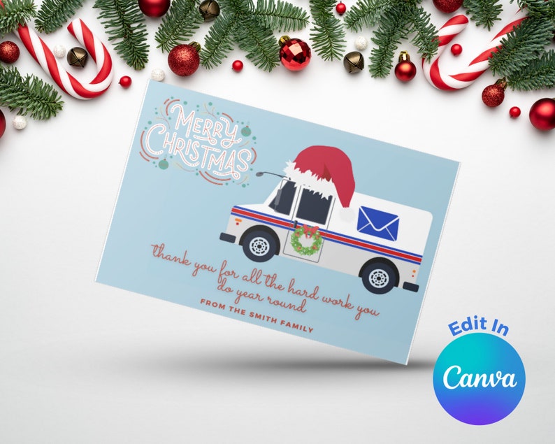 Postal Worker Gift, Christmas Card, Post Office Worker Gift, Postal ...