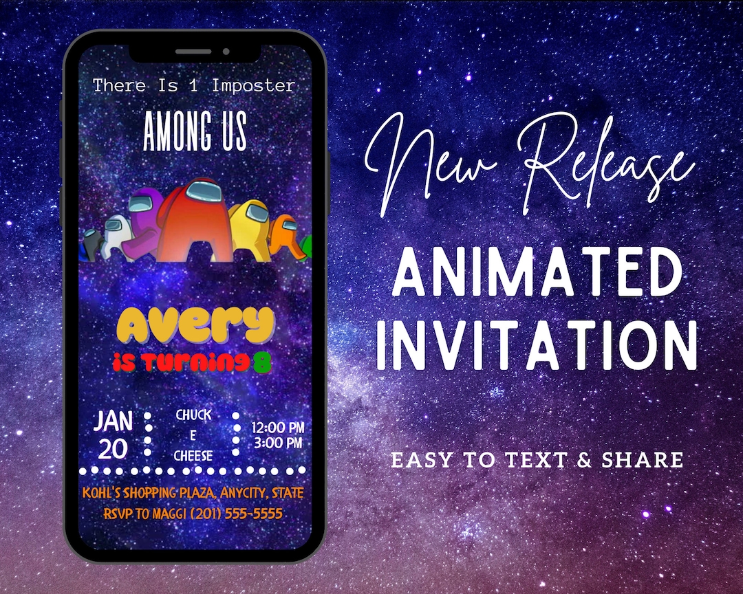 Among Us Birthday Invitation, Among Us Party Theme, Among Us Party ...