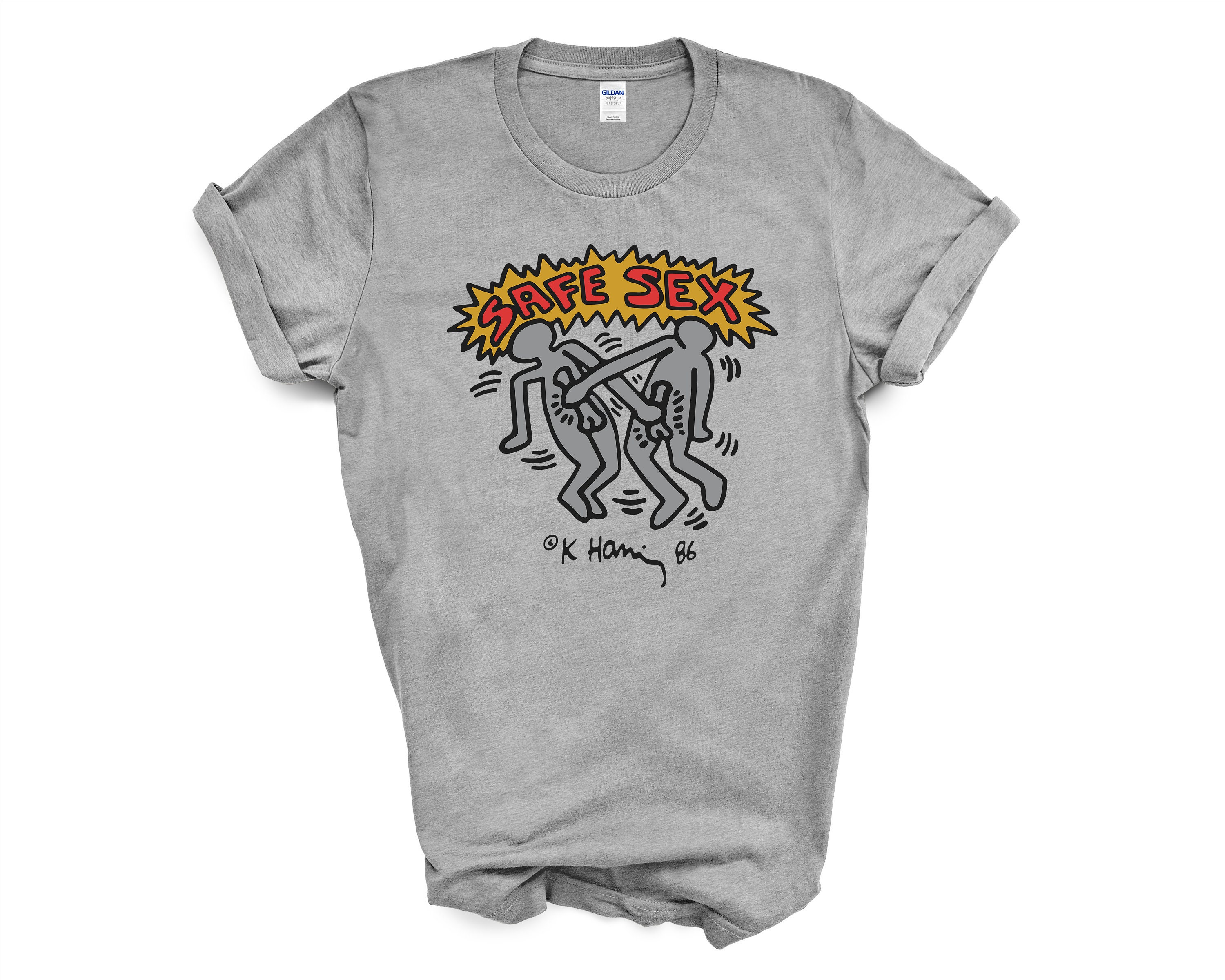 Harry Styles Keith Haring Aids Safe Sex T Shirt Vintage Etsy