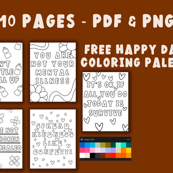 Mental Health Coloring Book - Etsy