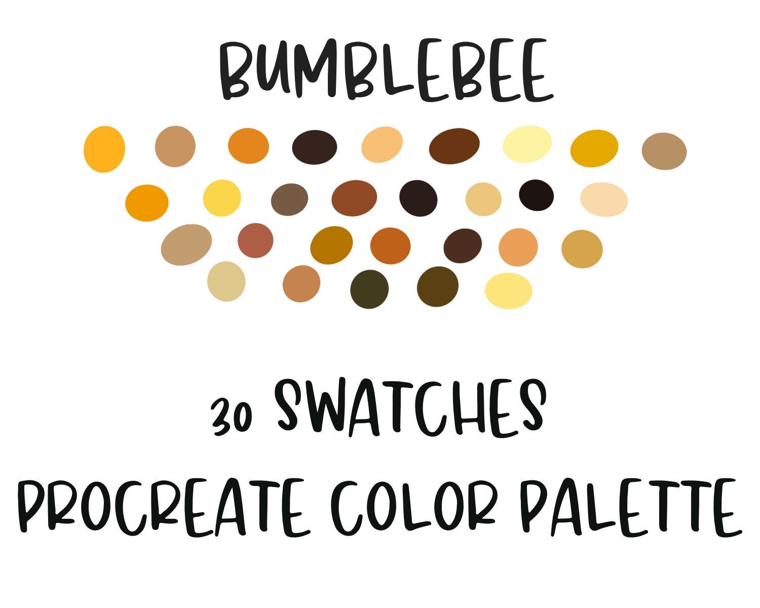 Bumblebee color palette/ procreate color palette/ digital | Etsy
