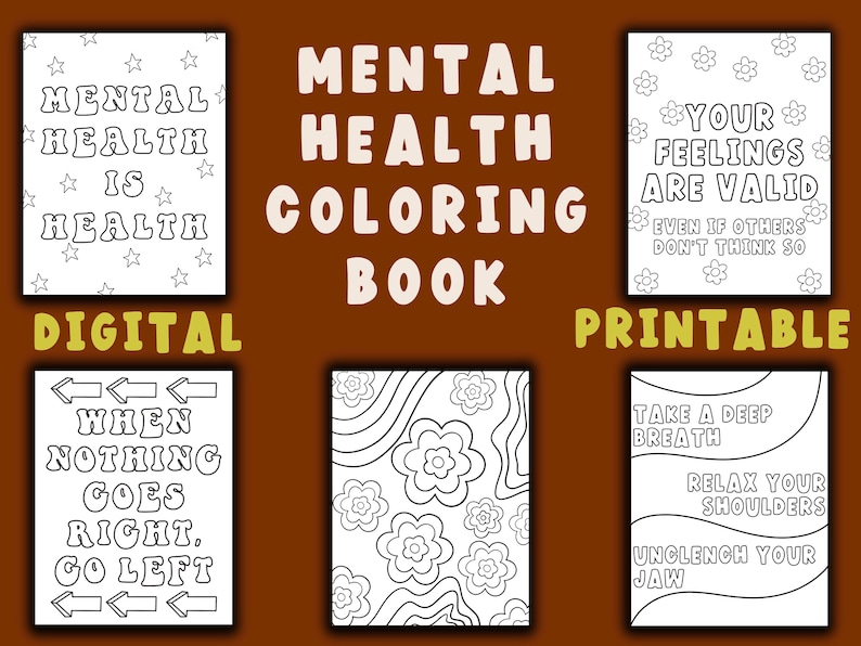 Creative Therapy: Printable Mental Health Coloring Book for Adults ...