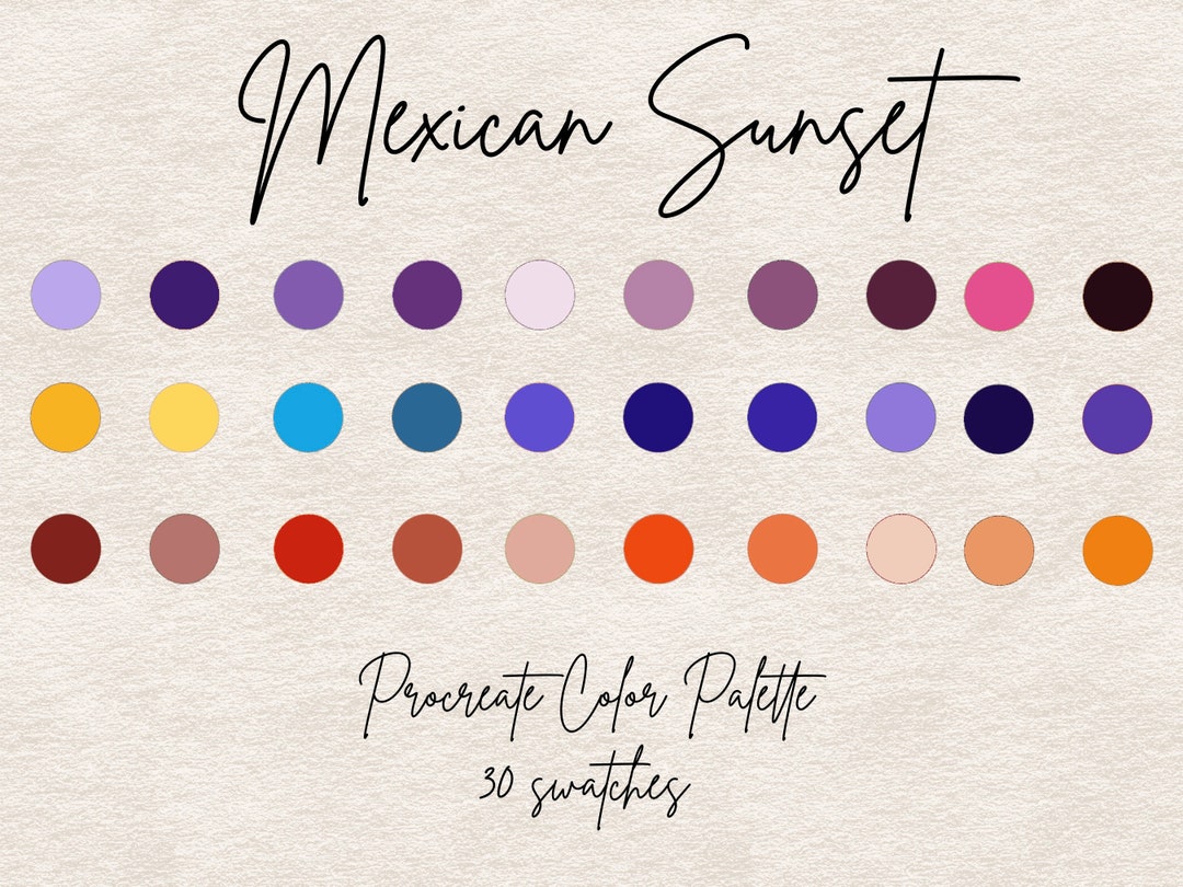Mexican Sunset Procreate Color Palette / Procreate Tools / Color ...