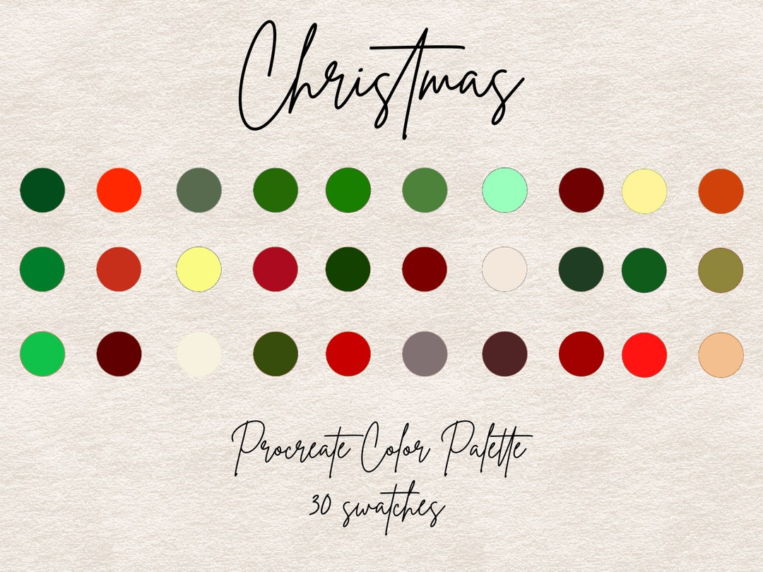 Festive Procreate Color Palette Holiday Swatches for Creative Artists ...