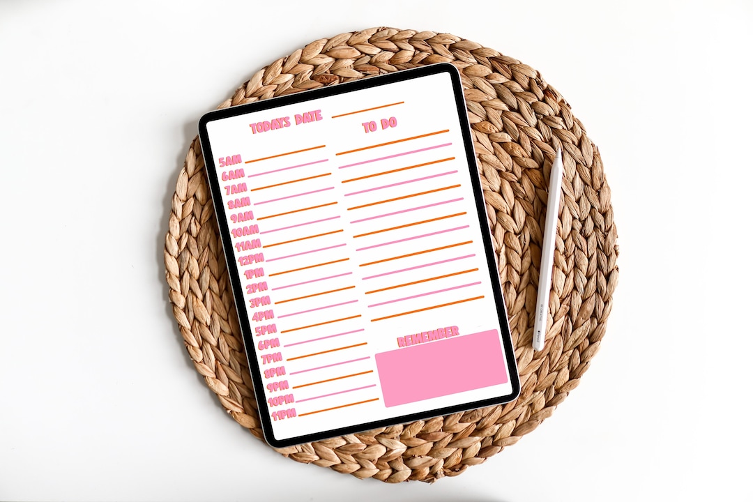 Chic Hand-drawn Daily Planner | Time Blocking | Printable Goodnotes ...