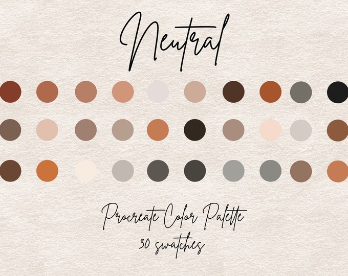 Neutral Color Palette / Procreate Color Palette / Procreate Tools ...