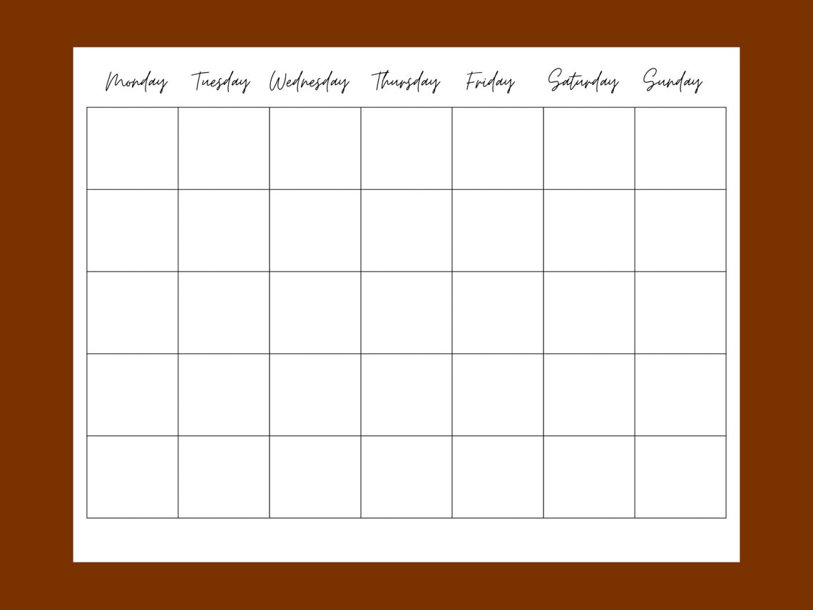 Undated Digital & Printable Calendar - Etsy