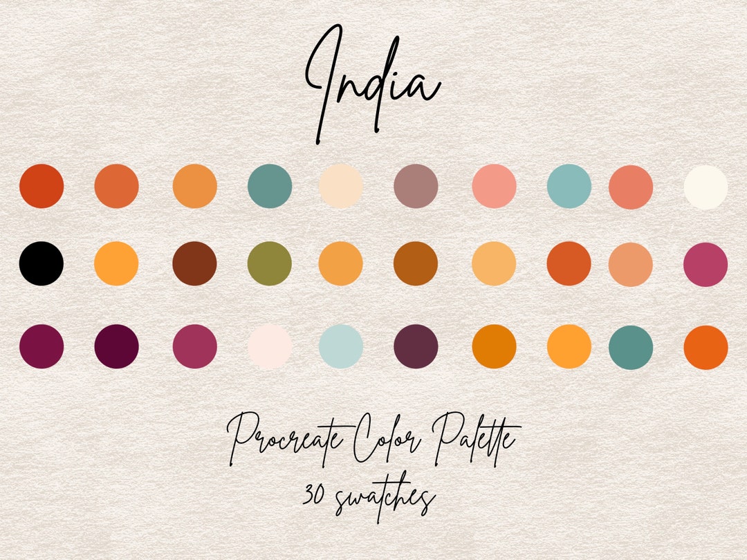 India Color Palette/ Procreate Color Palette / Procreate Tools / Color ...