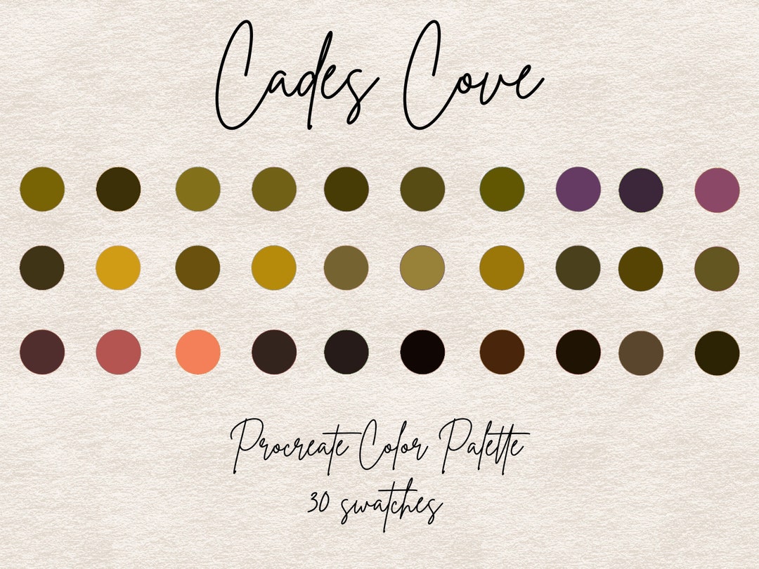 Cades Cove Color Palette for Artists, Nature Inspired Digital Color ...