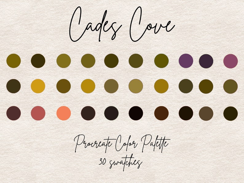 Cades Cove Color Palette for Artists, Nature Inspired Digital Color ...