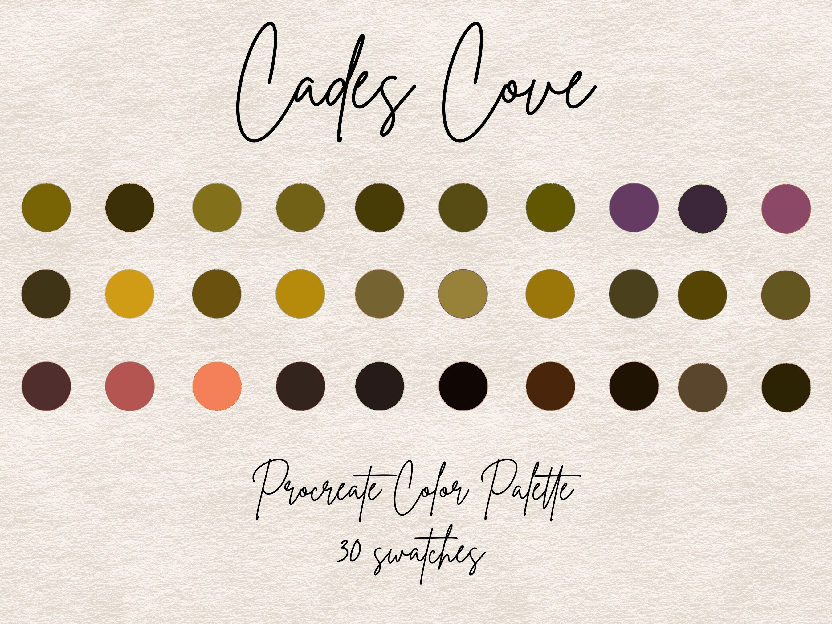 Cades Cove Color Palette for Artists, Nature Inspired Digital Color ...
