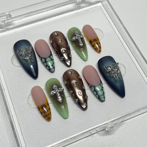 HOPE IT HURTS --- Fall Croc Print Press on Nails | Fake Nails | Acrylic ...